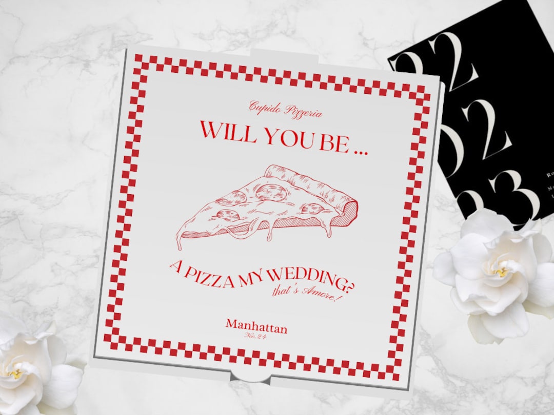 Bridesmaid Proposal Pizza Box Template Thats Amore Wedding Box Design ...