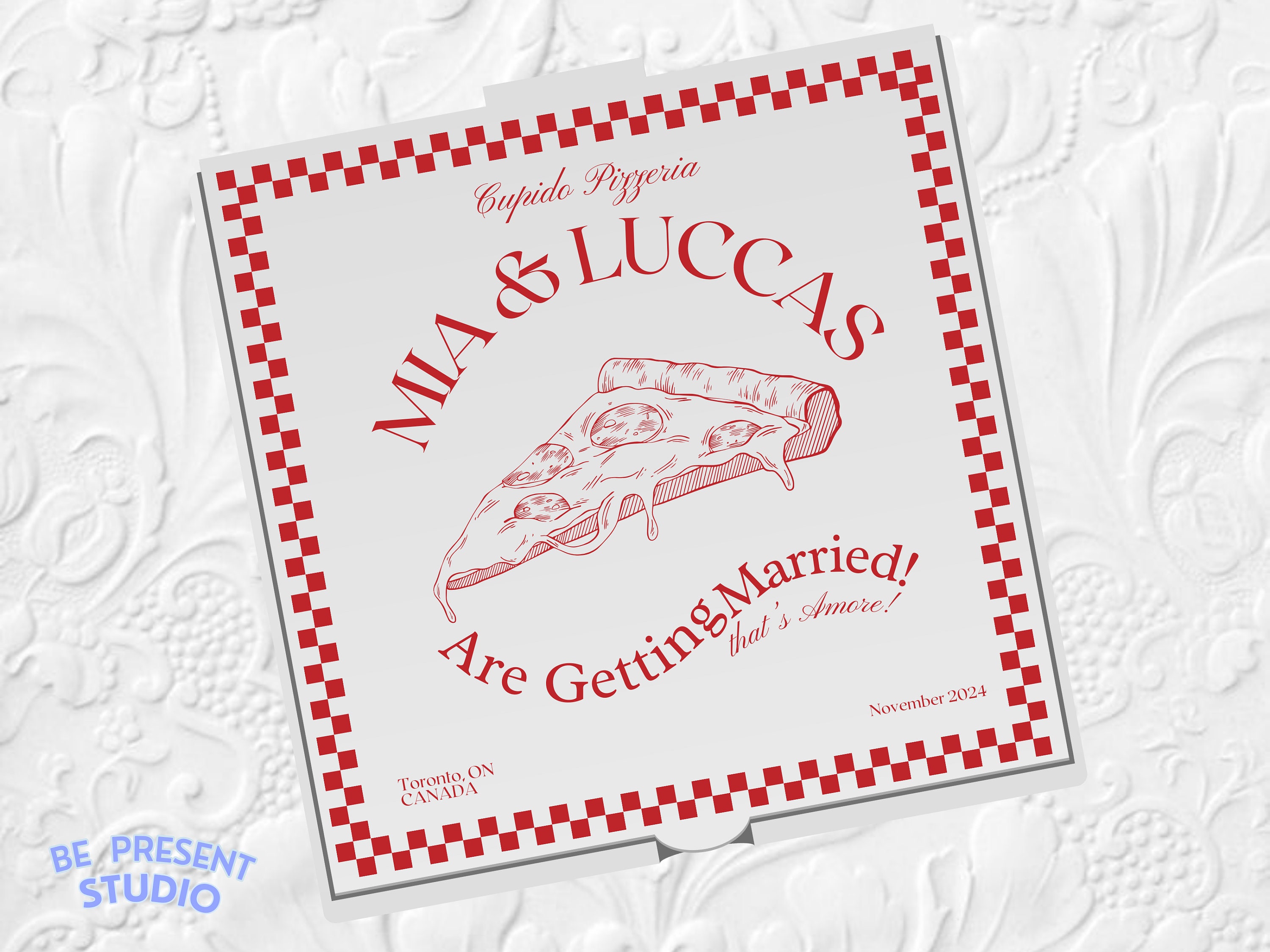 AMORE PIZZA BOX Personalized, Wedding Pizza Box Template, Pizza Box ...