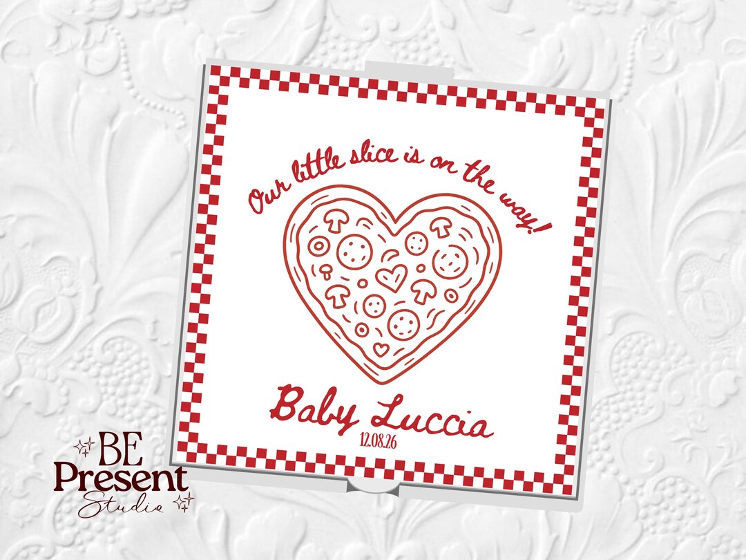 Personalized Pizza Box Pregnancy Announcement, Baby Shower (digital) - Etsy