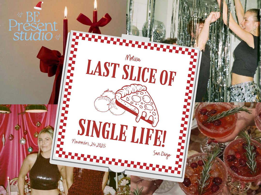Last Slice of Single Life Bachelorette PIZZA BOX, BACH Pizza Box ...