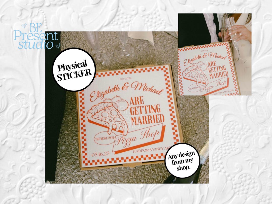 Personalized Wedding Pizza Box Labels: That's Amore Stickers - Etsy