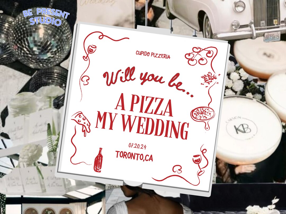 Bridesmaid Pizza Box Proposal Template, Custom Pizza Boxes, Wedding ...