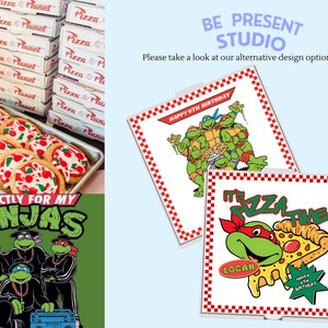Turtle Pizza Design Turtle Pizza Box Partypizza Party Favor Tag ...