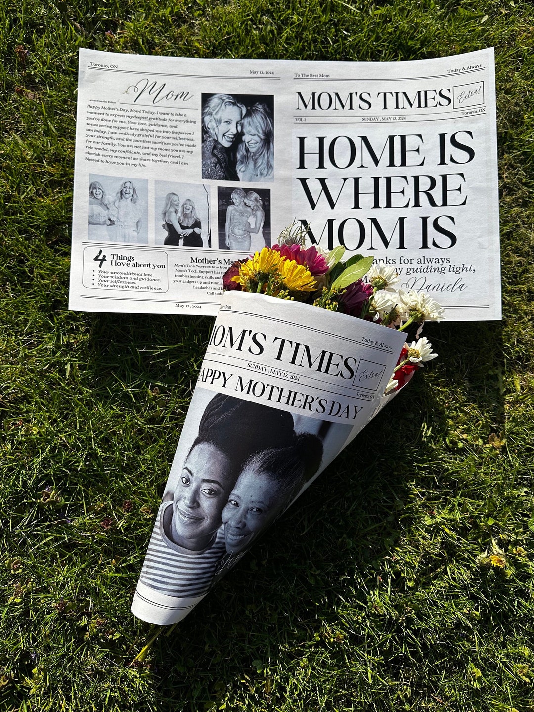 Personalized Mother's Day Newspaper Gift Template (digital Download) - Etsy