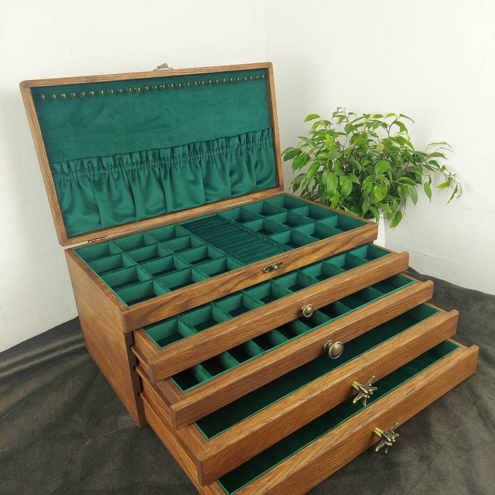 Jewelry Chest, Large Wooden Jewelry Box, Custom Made Jewelry Box, 5 Tier Jewelry Box - Etsy