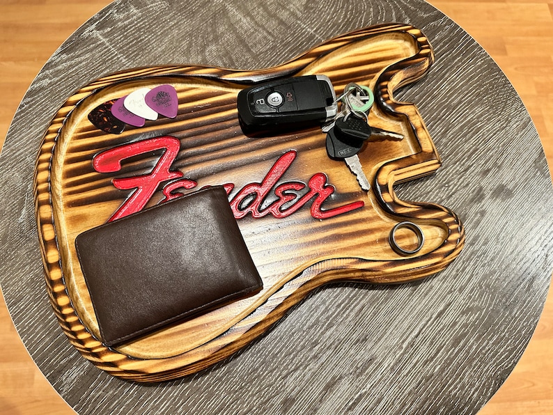 Large Wooden Fender Stratocaster Guitar Catch All Tray - Etsy