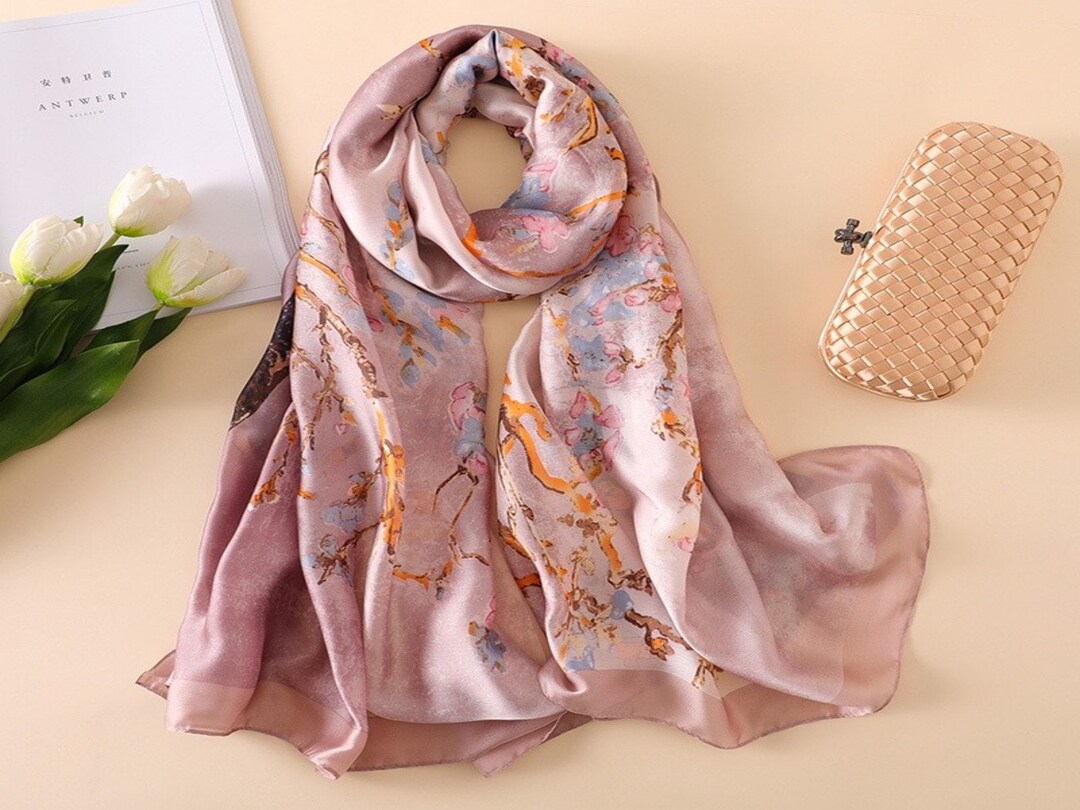 Van Gogh Almond Blossom Silk Scarf, Scarves for Women - Etsy