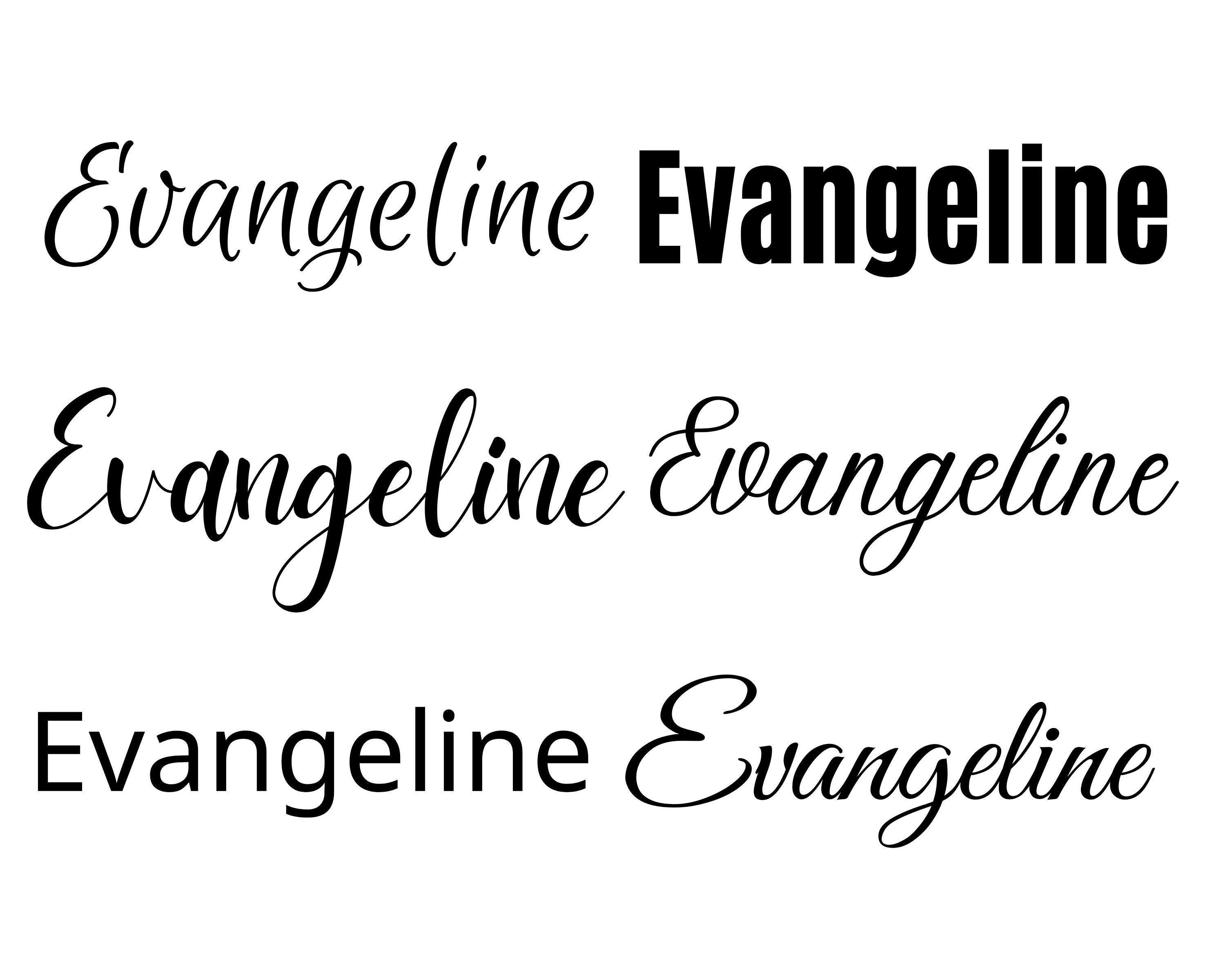 Evangeline Svg , Evangeline Baby Name Svg, Evangeline Wedding Name Svg ...