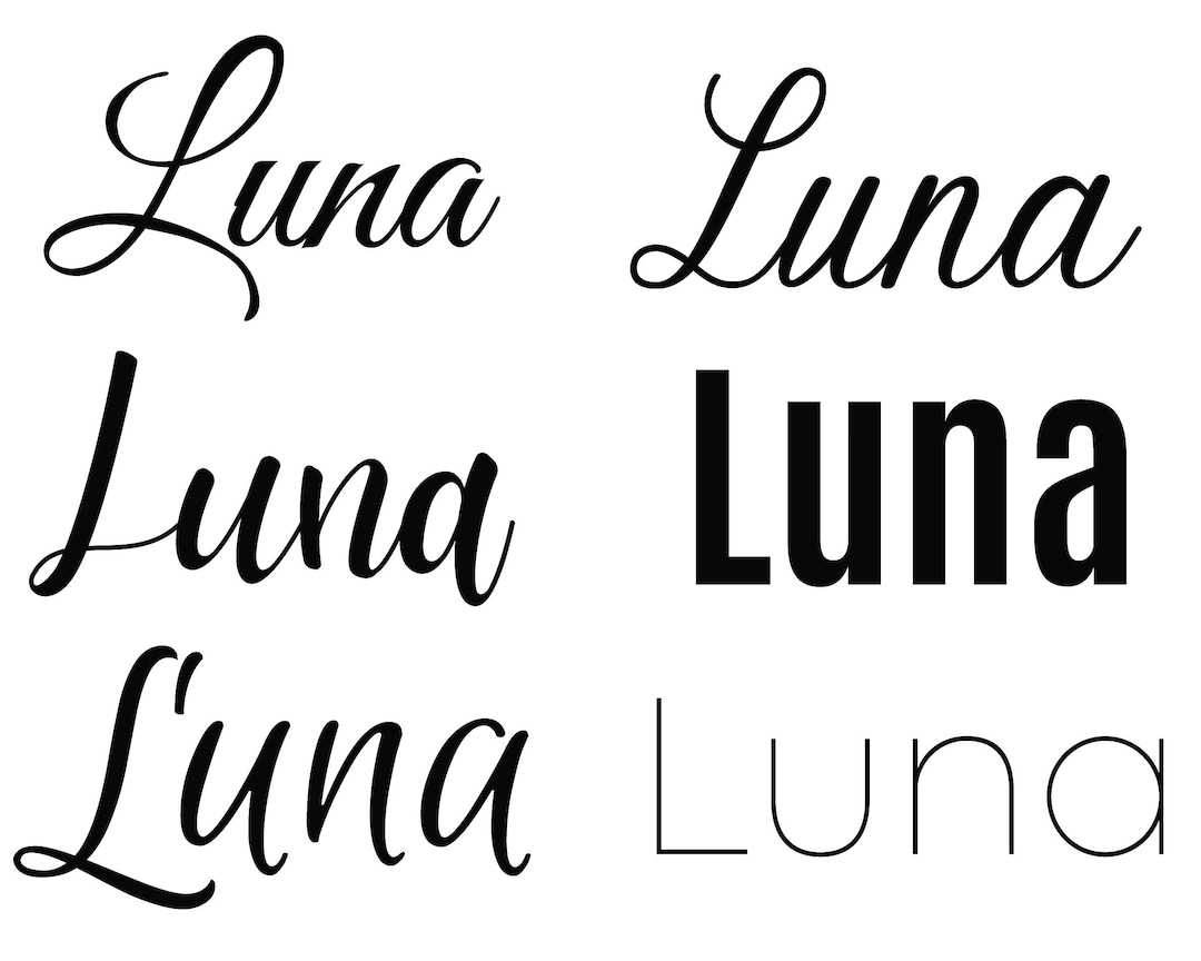 Luna Svg , Baby Names Svg, Wedding Names Svg - Etsy