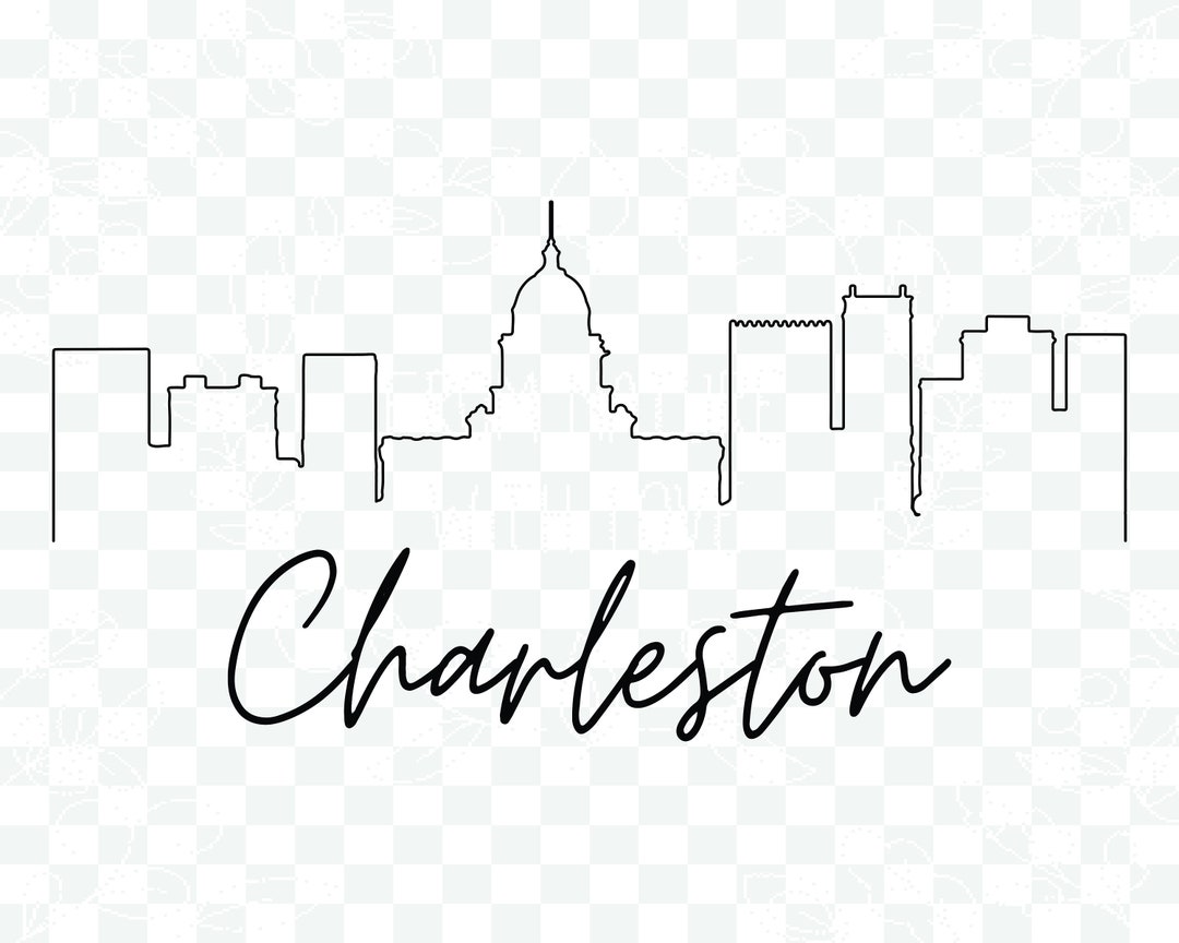 Charleston Skyline Svg Charleston Skyline Outline Svg - Etsy