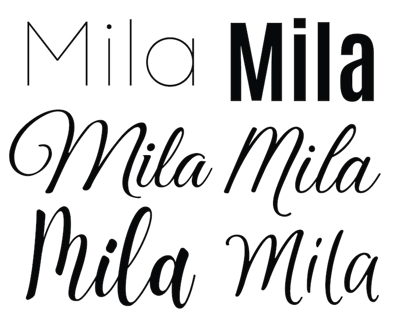Mila Svg Baby Names Svg Wedding Names Svg - Etsy
