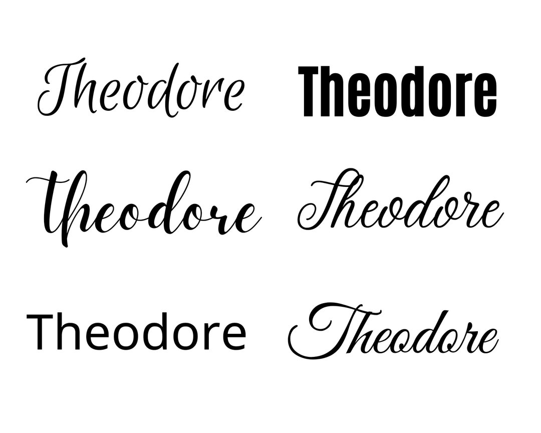 Theodore Svg , Theodore Baby Name Svg, Theodore Wedding Name Svg - Etsy