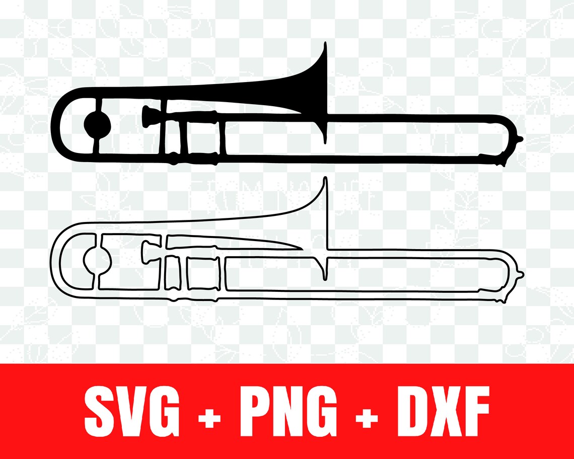 Trombone Silhouette Svg, Trombone Outline Svg - Etsy
