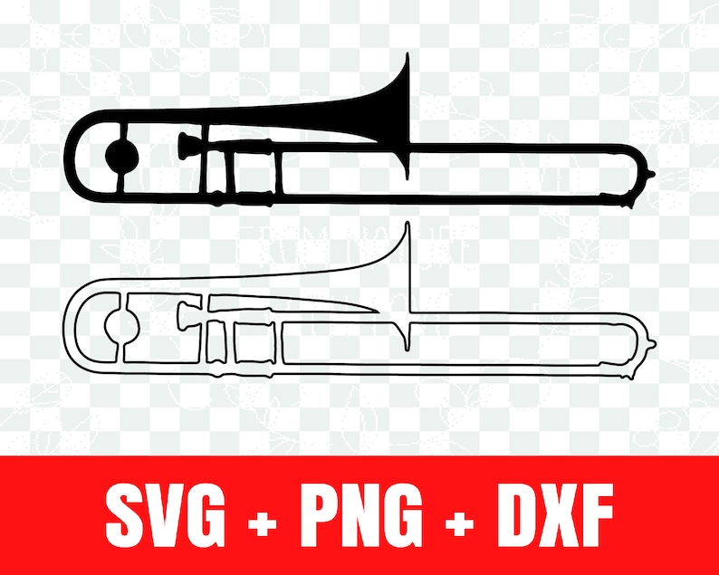 Trombone Silhouette Svg, Trombone Outline Svg - Etsy