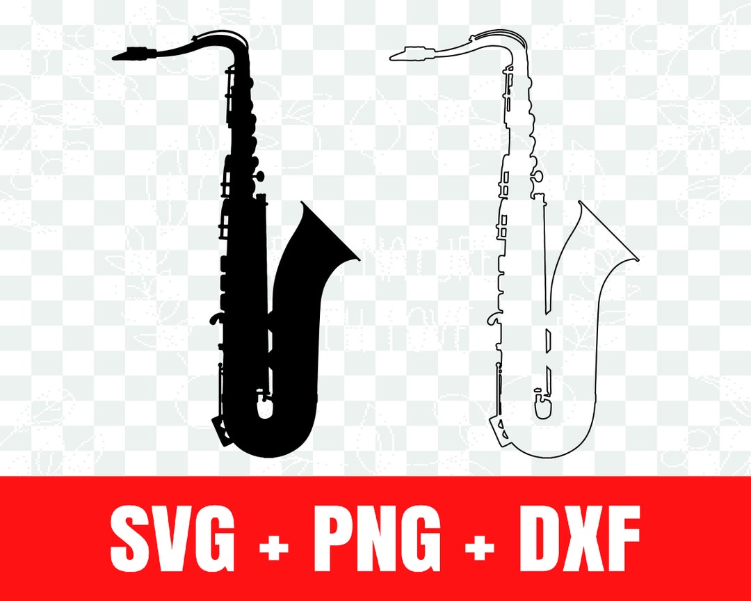 Saxophone Silhouette Svg, Saxophone Outline Svg - Etsy