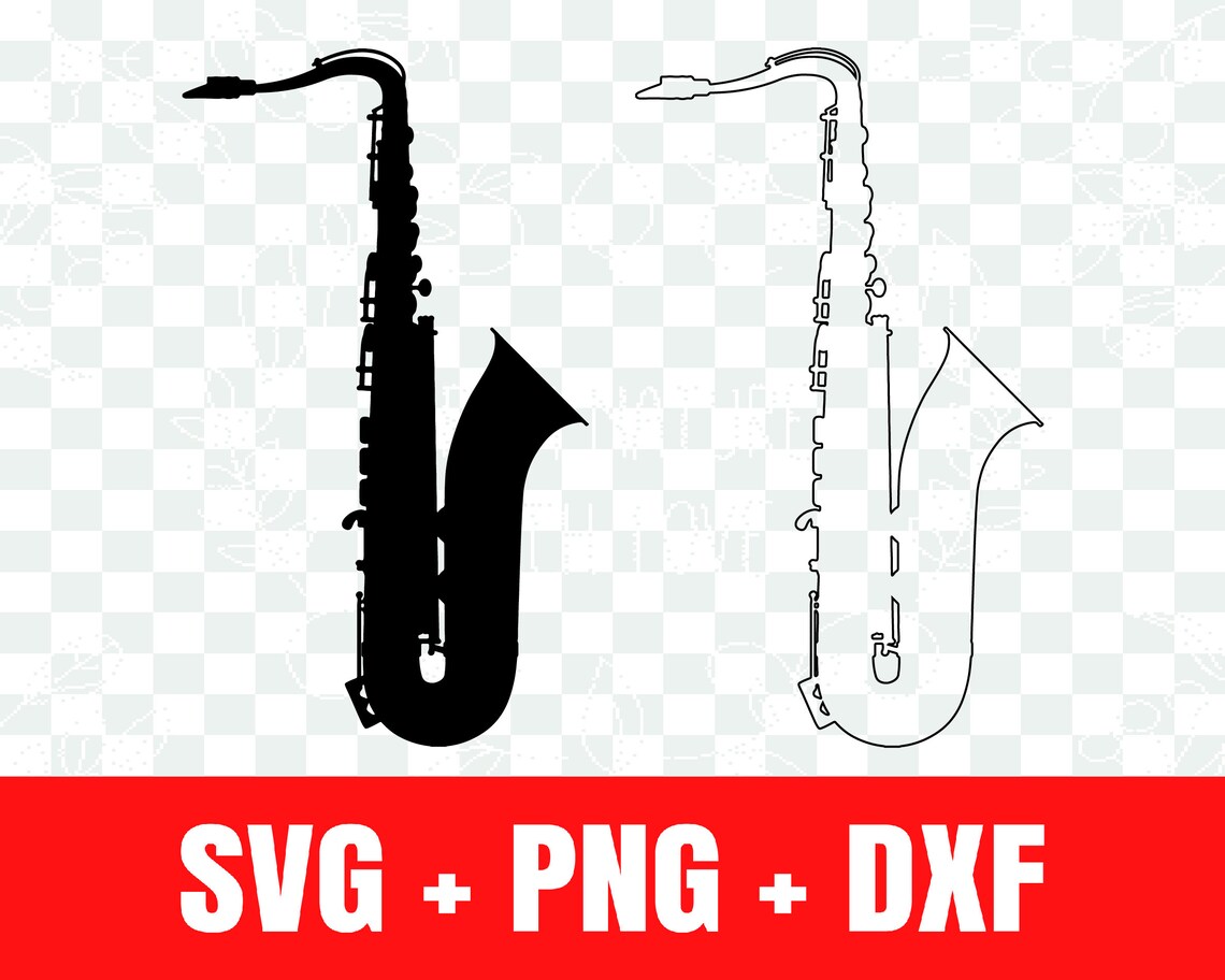 Saxophone Silhouette Svg Saxophone Outline Svg - Etsy