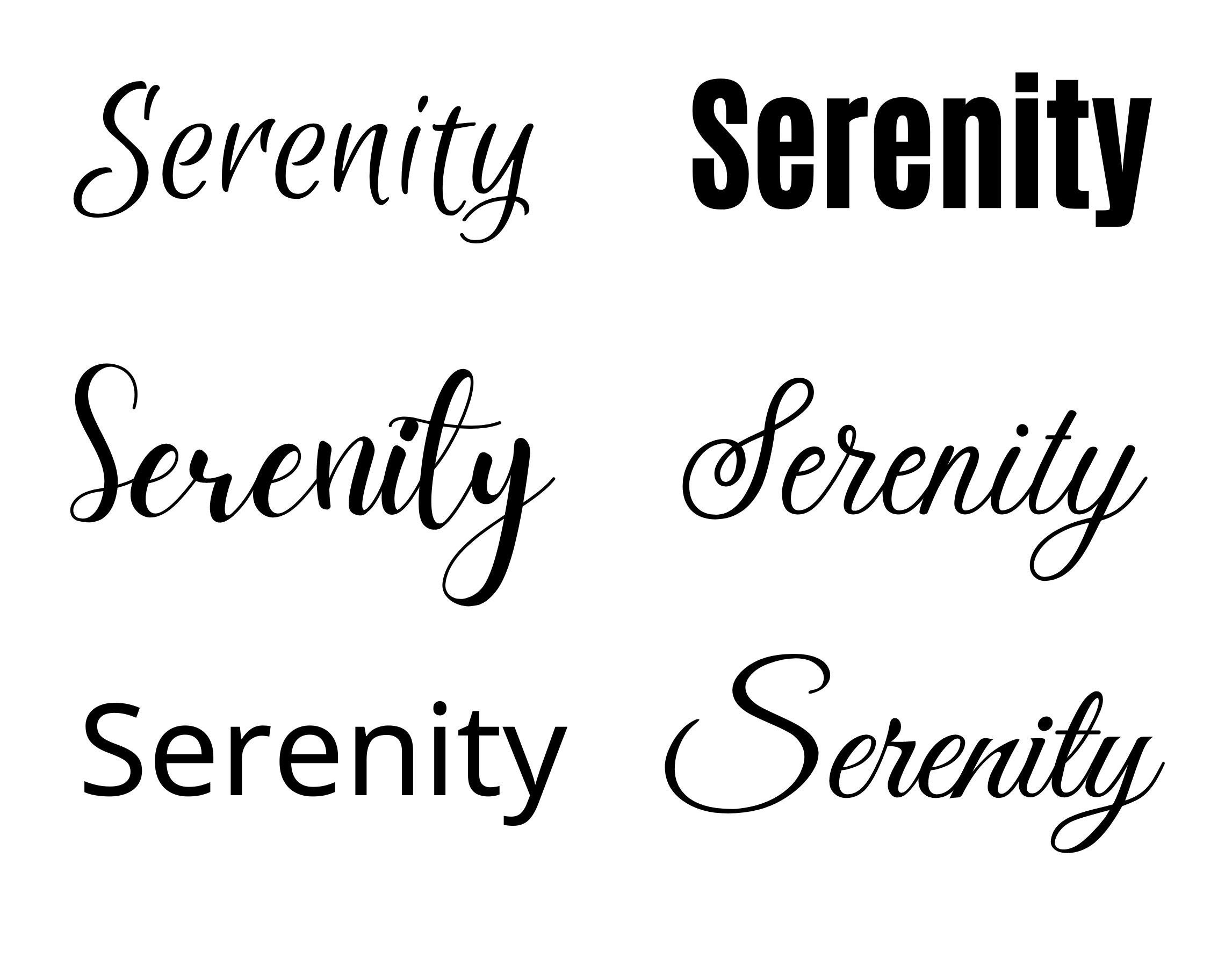 Serenity Svg , Serenity Baby Name Svg, Serenity Wedding Name Svg - Etsy