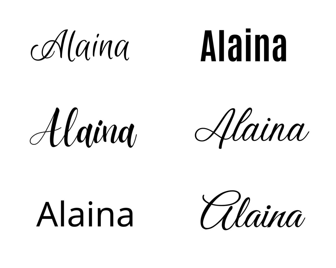 Alaina Svg , Baby Names Svg, Wedding Names Svg - Etsy