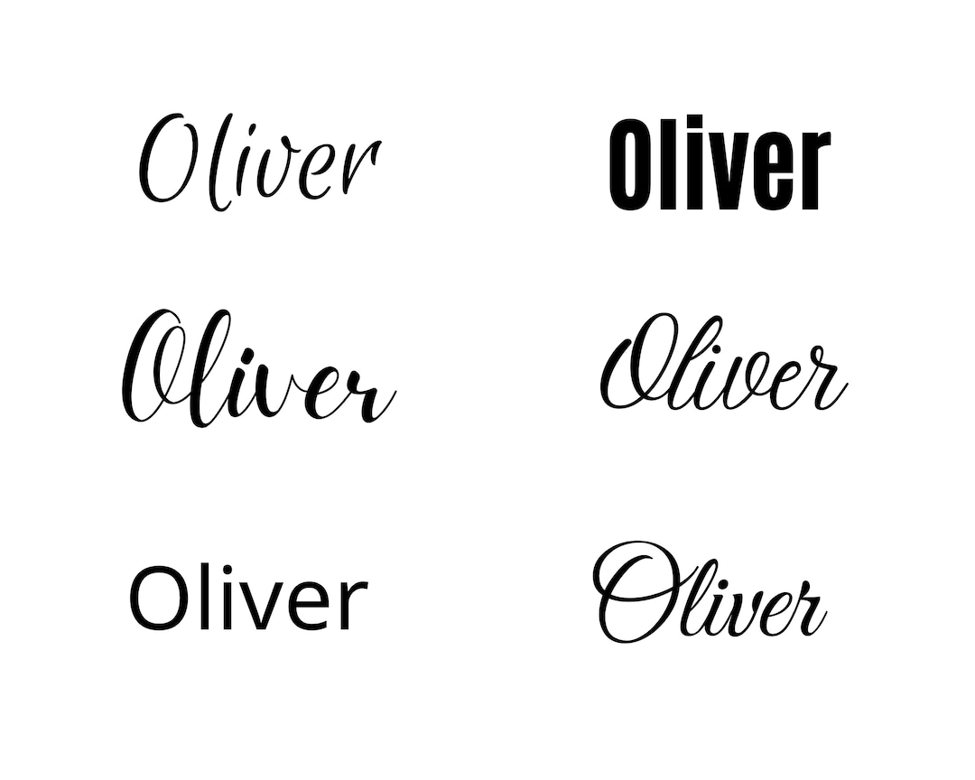 Oliver Svg , Oliver Baby Name Svg, Oliver Wedding Name Svg - Etsy