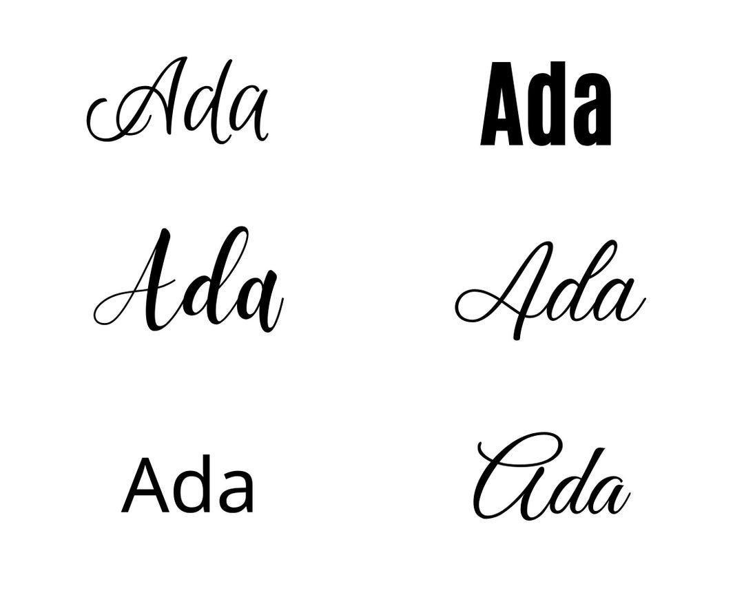 Ada Svg , Ada Baby Name Svg, Ada Wedding Name Svg - Etsy