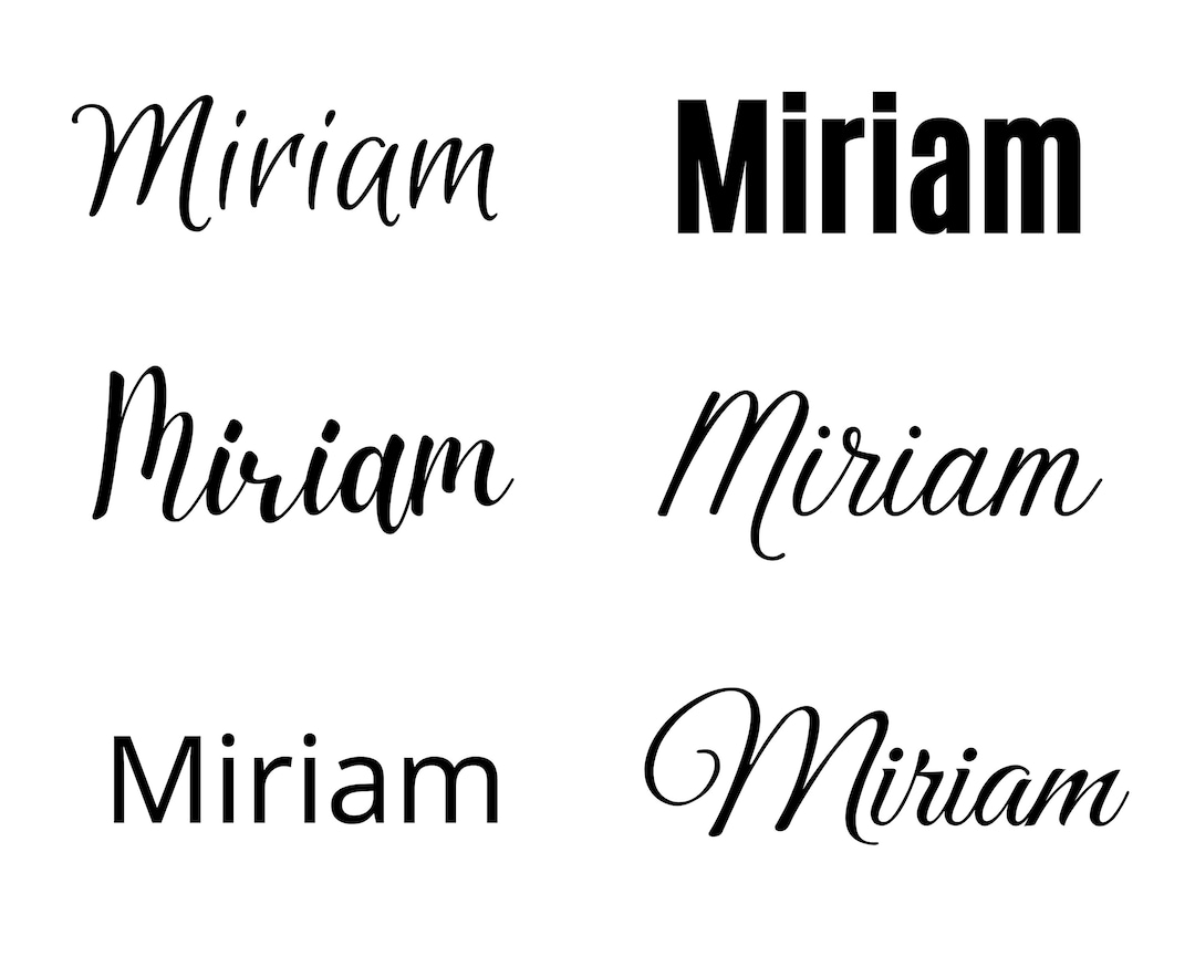 Miriam Svg , Miriam Baby Name Svg, Miriam Wedding Name Svg - Etsy