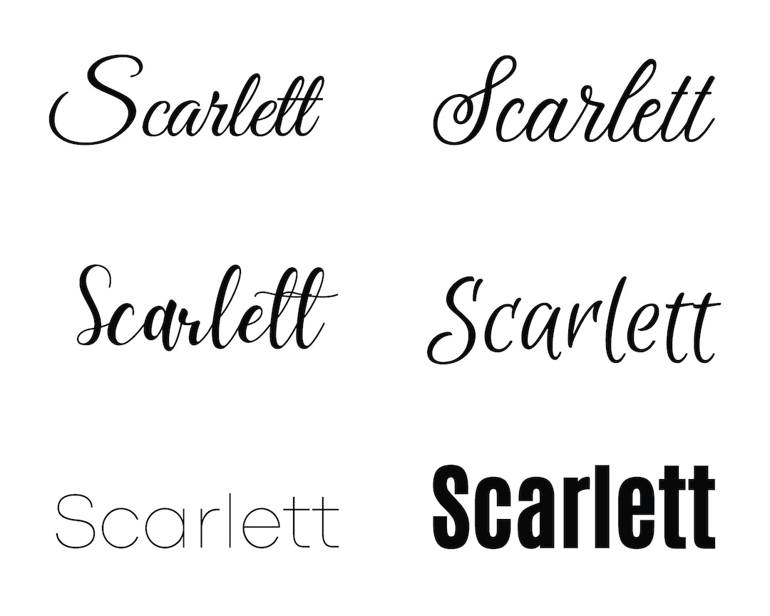 Scarlett Svg , Baby Names Svg, Wedding Names Svg - Etsy