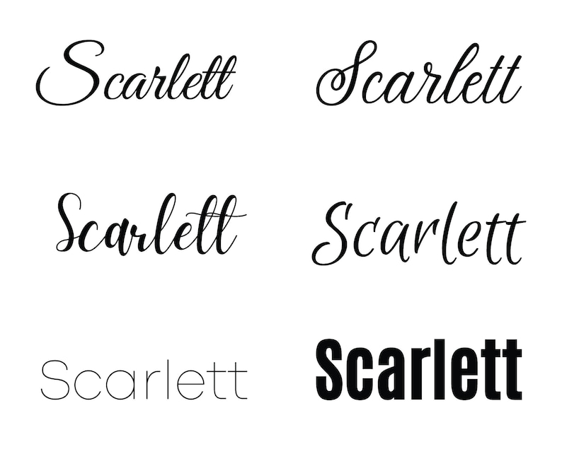 Scarlett Svg Baby Names Svg Wedding Names Svg - Etsy