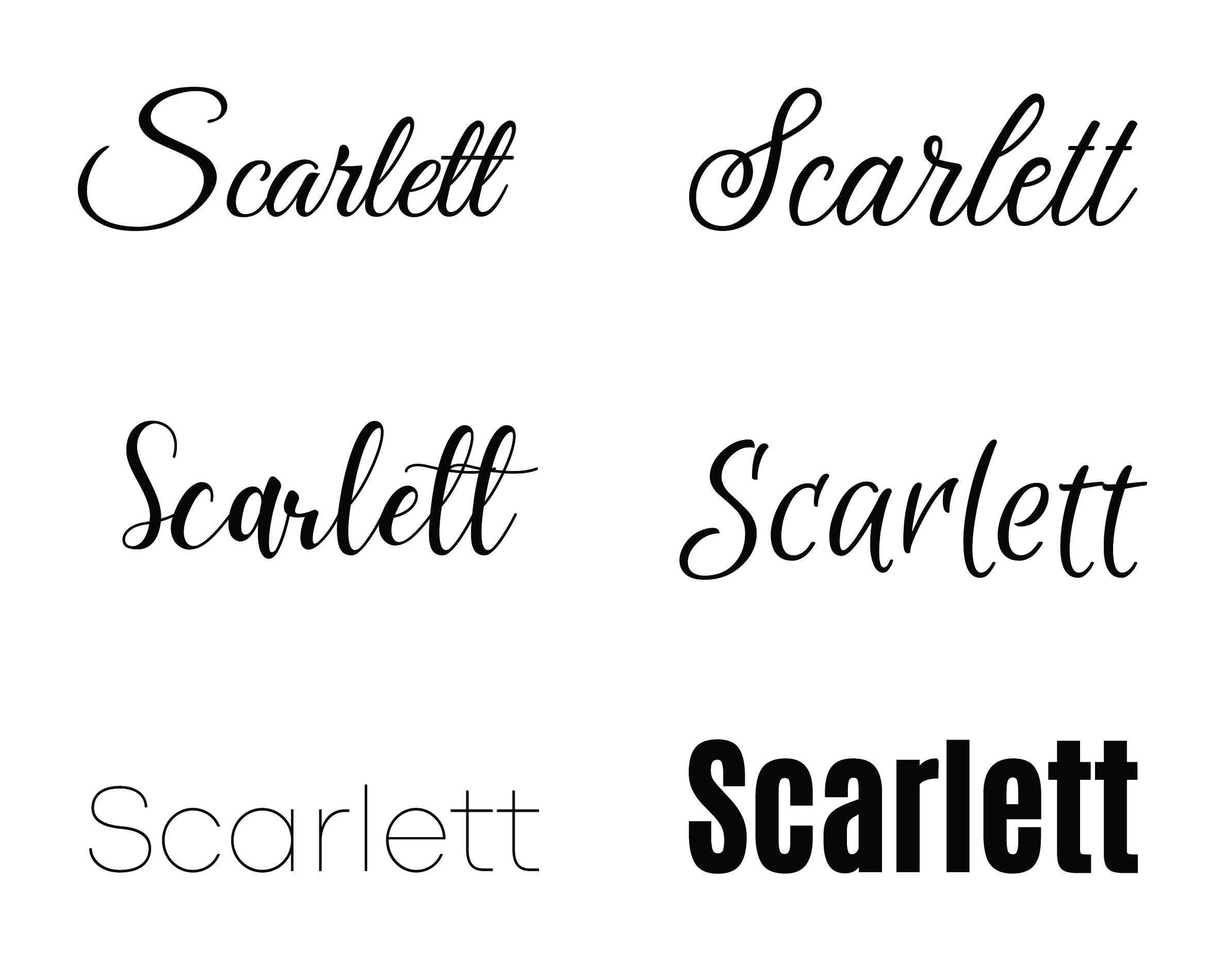 Scarlett Svg , Baby Names Svg, Wedding Names Svg - Etsy