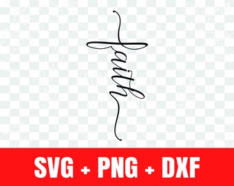 Faith Cross Script - Etsy