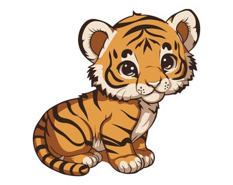 Cartoon Tiger SVG, Tiger Clip Art, Tiger Clipart, Tiger Cricut Svg - Etsy