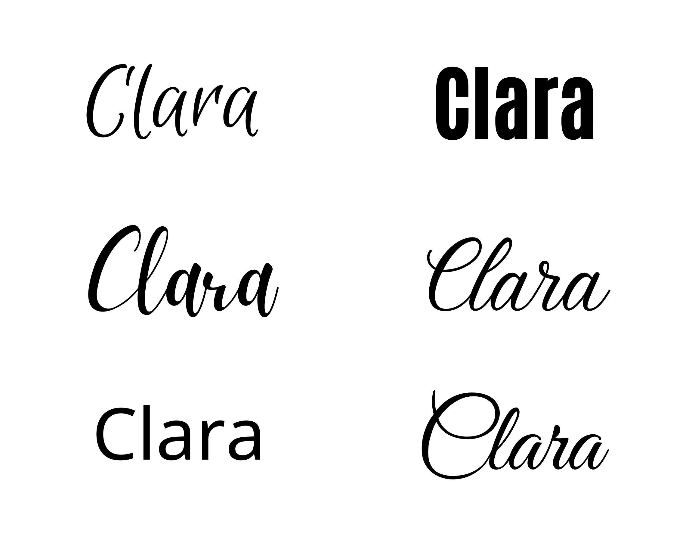 Clara Svg Clara Baby Name Svg Clara Wedding Name Svg - Etsy