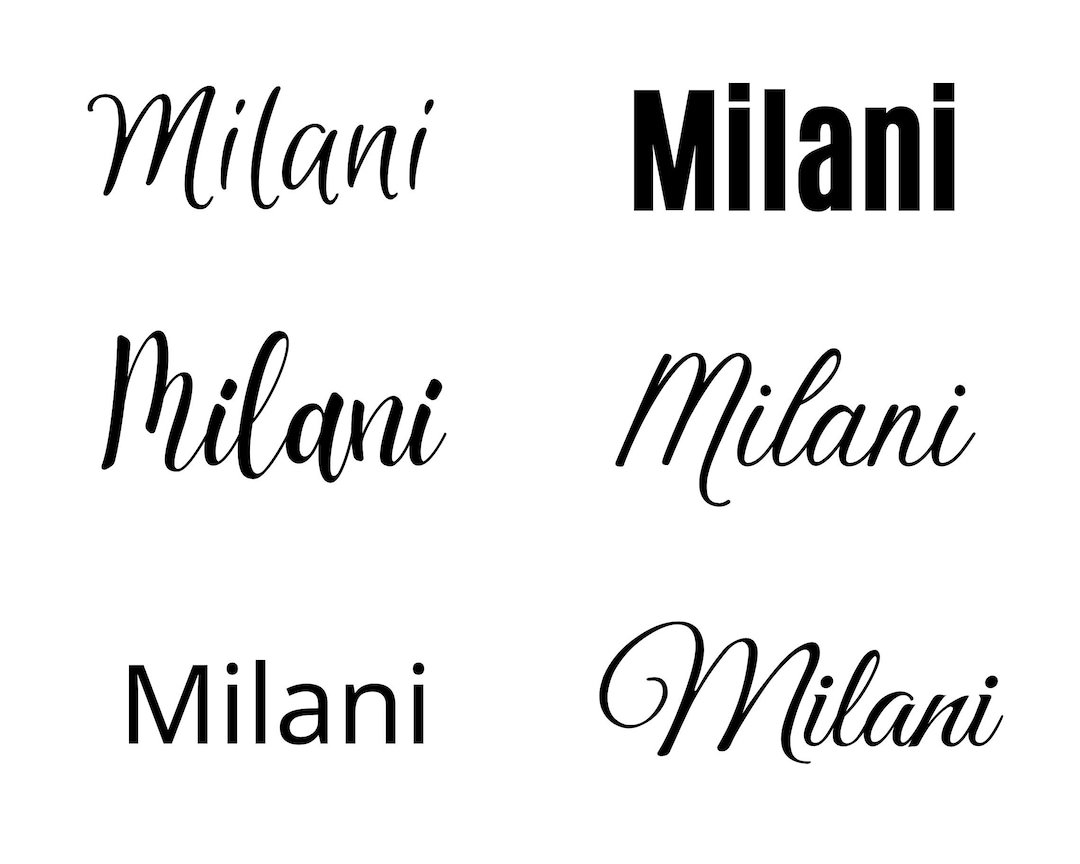 Milani Svg , Milani Baby Name Svg, Milani Wedding Name Svg - Etsy