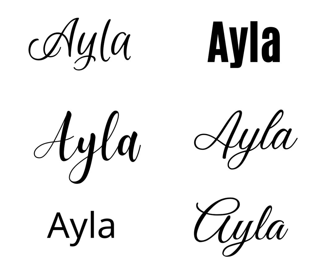 Ayla Svg , Ayla Baby Name Svg, Ayla Wedding Name Svg - Etsy