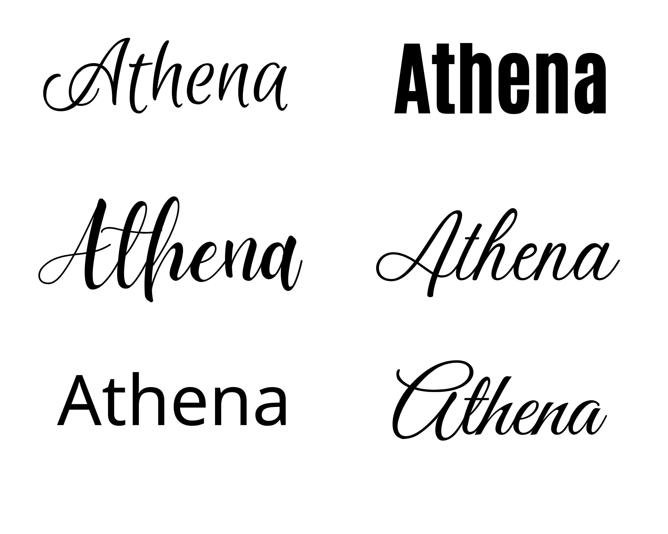 Athena Svg Athena Baby Name Svg Athena Wedding Name Svg - Etsy Canada