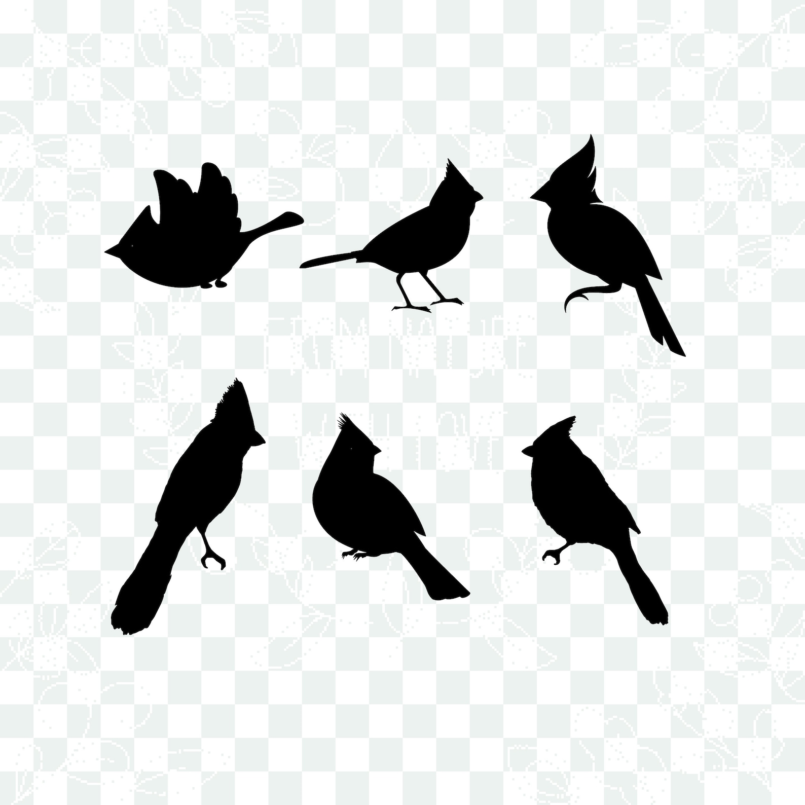 Cardinal Svg Png , Cardinal Silhouette Bundle Svg , Cardinal Silhouette ...