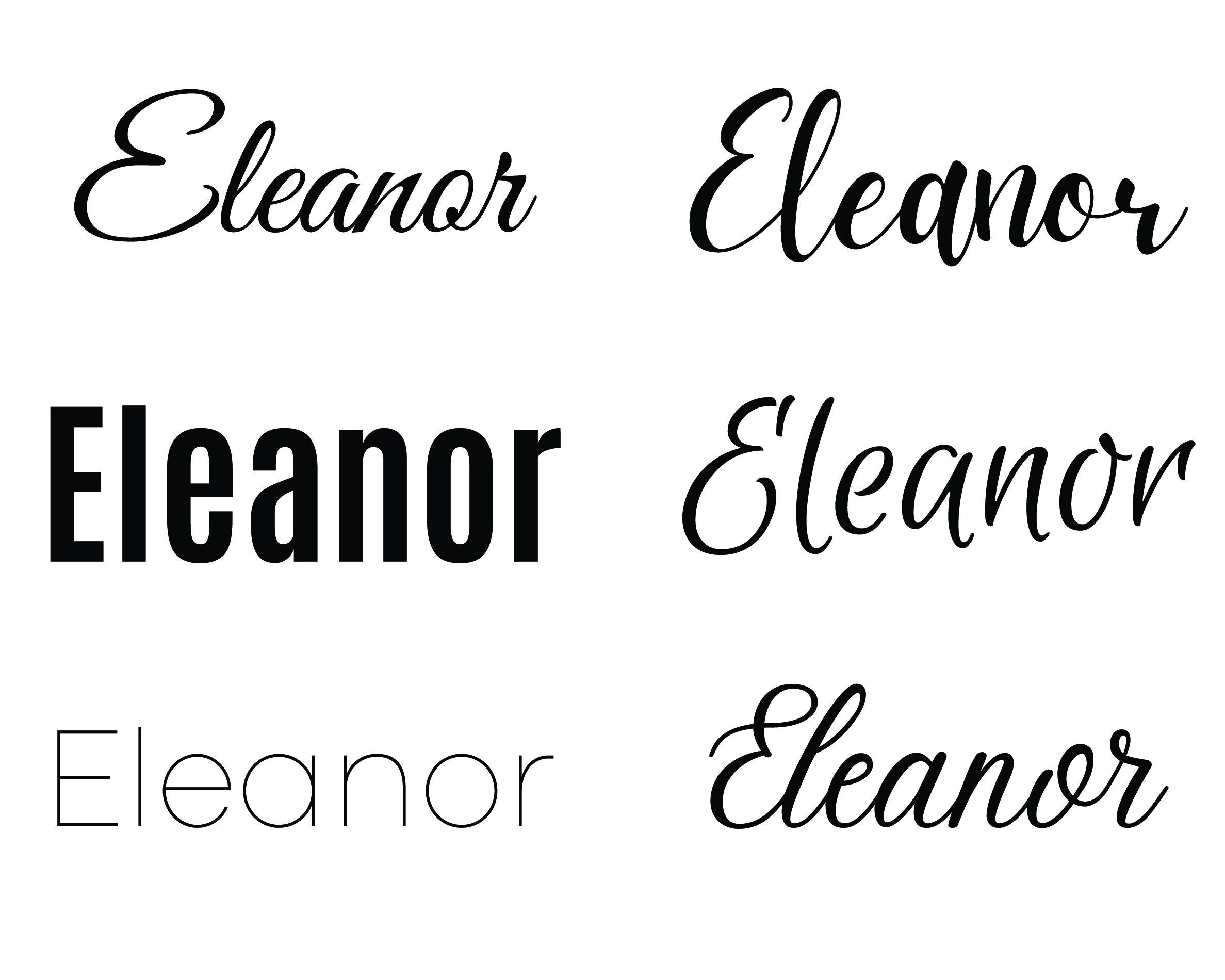 Eleanor svg , Nombres de bebés svg, Nombres de boda svg - Etsy México