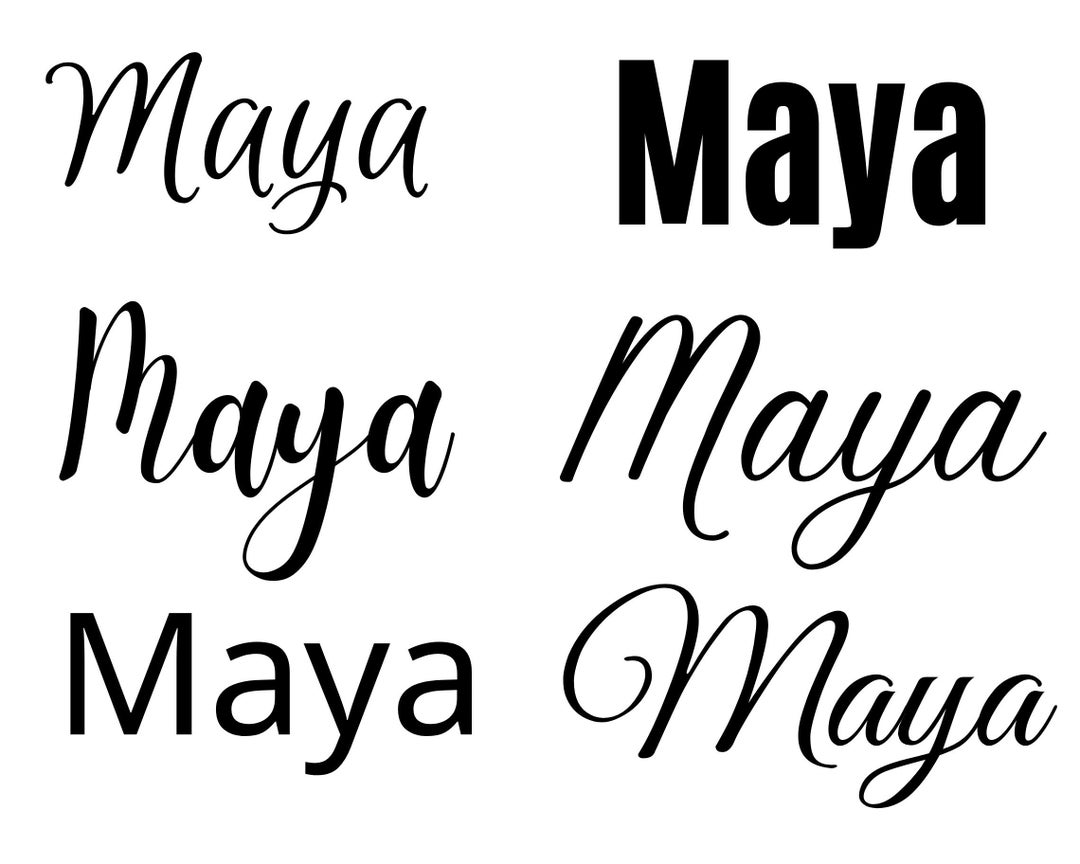 Maya Svg , Maya Baby Name Svg, Maya Wedding Name Svg - Etsy