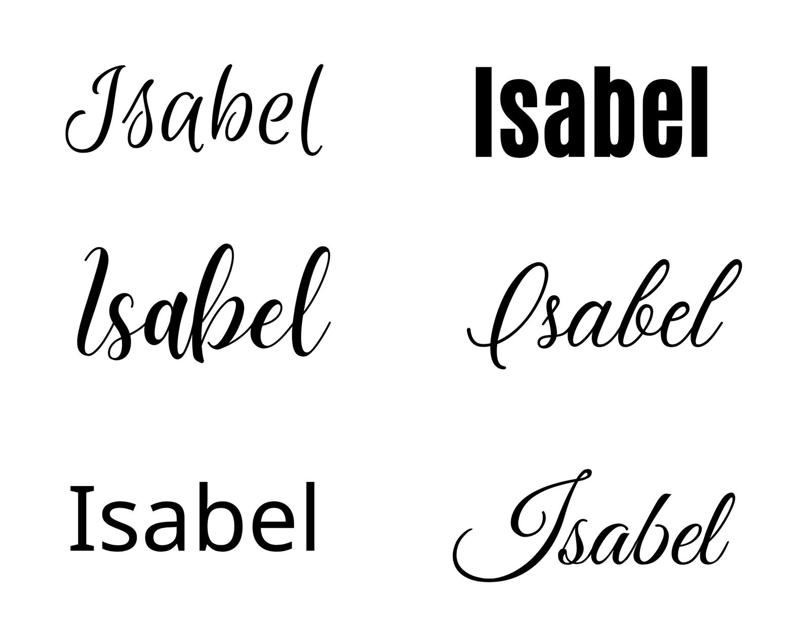 Isabel Svg , Isabel Baby Name Svg, Isabel Wedding Name Svg - Etsy