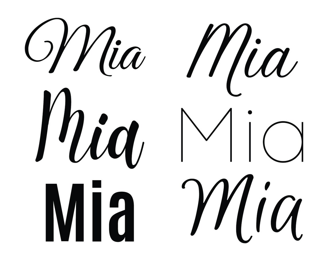 Mia Svg , Baby Names Svg, Wedding Names Svg, - Etsy
