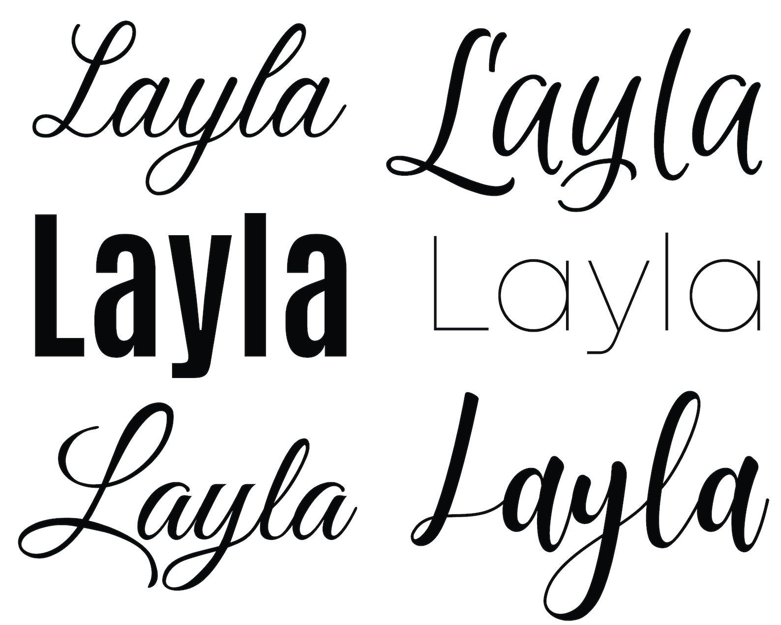 Layla Svg Baby Names Svg Wedding Names Svg - Etsy