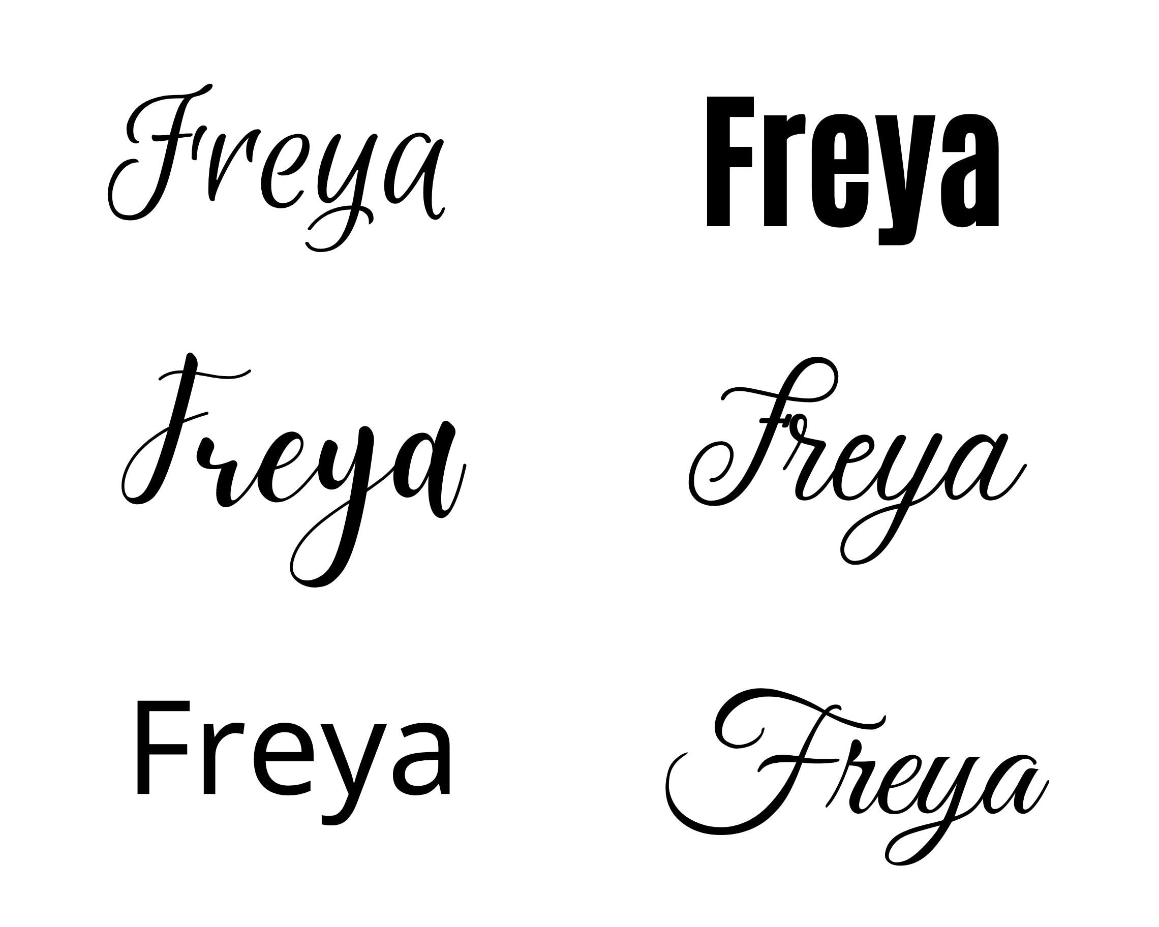 Freya Svg Freya Baby Name Svg Freya Wedding Name Svg - Etsy Canada