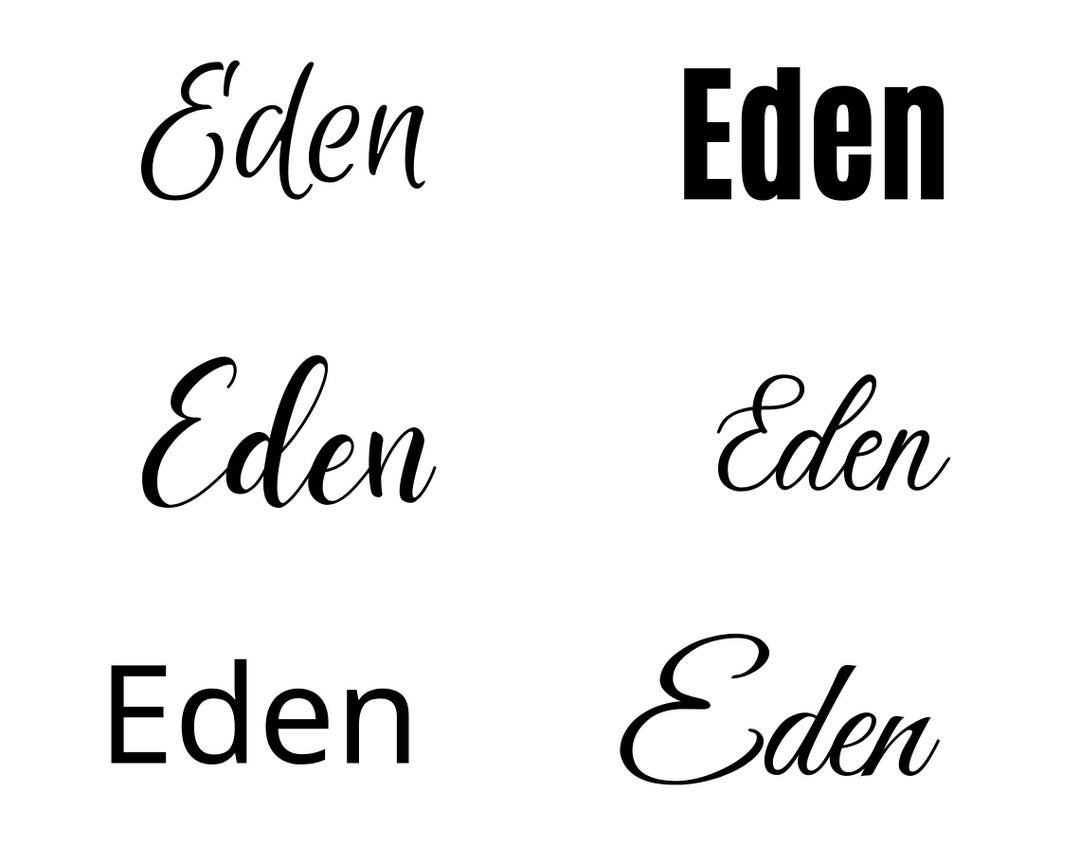 Eden Svg , Eden Baby Name Svg, Eden Wedding Name Svg - Etsy