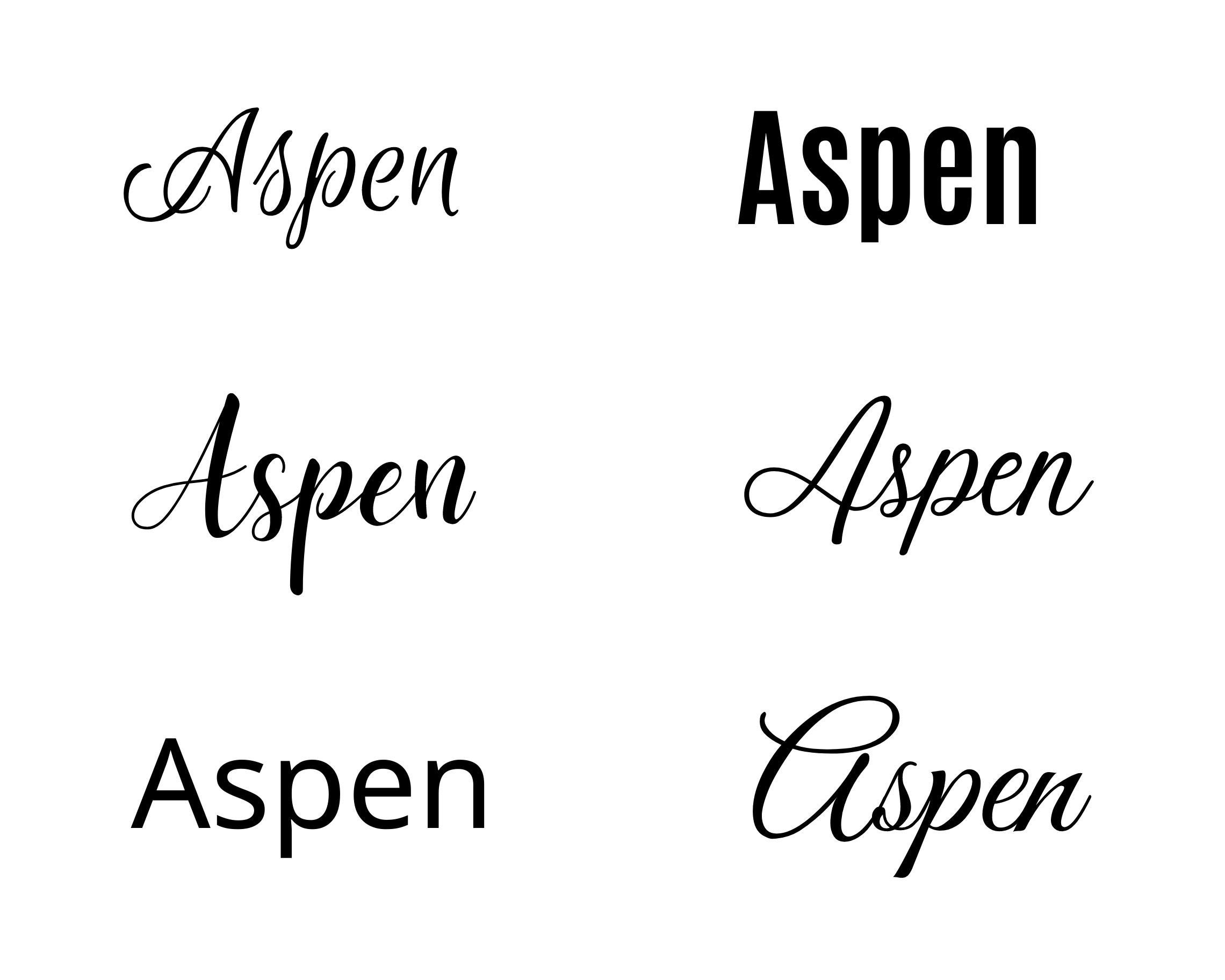 Aspen Svg , Baby Names Svg, Wedding Names Svg - Etsy