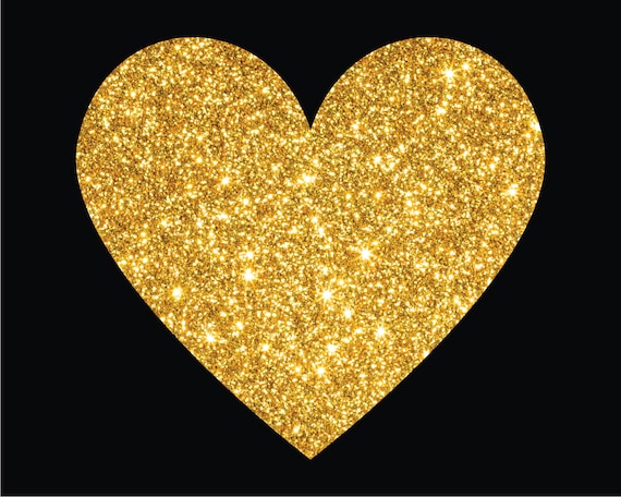 Gold Glitter Heart Clipart