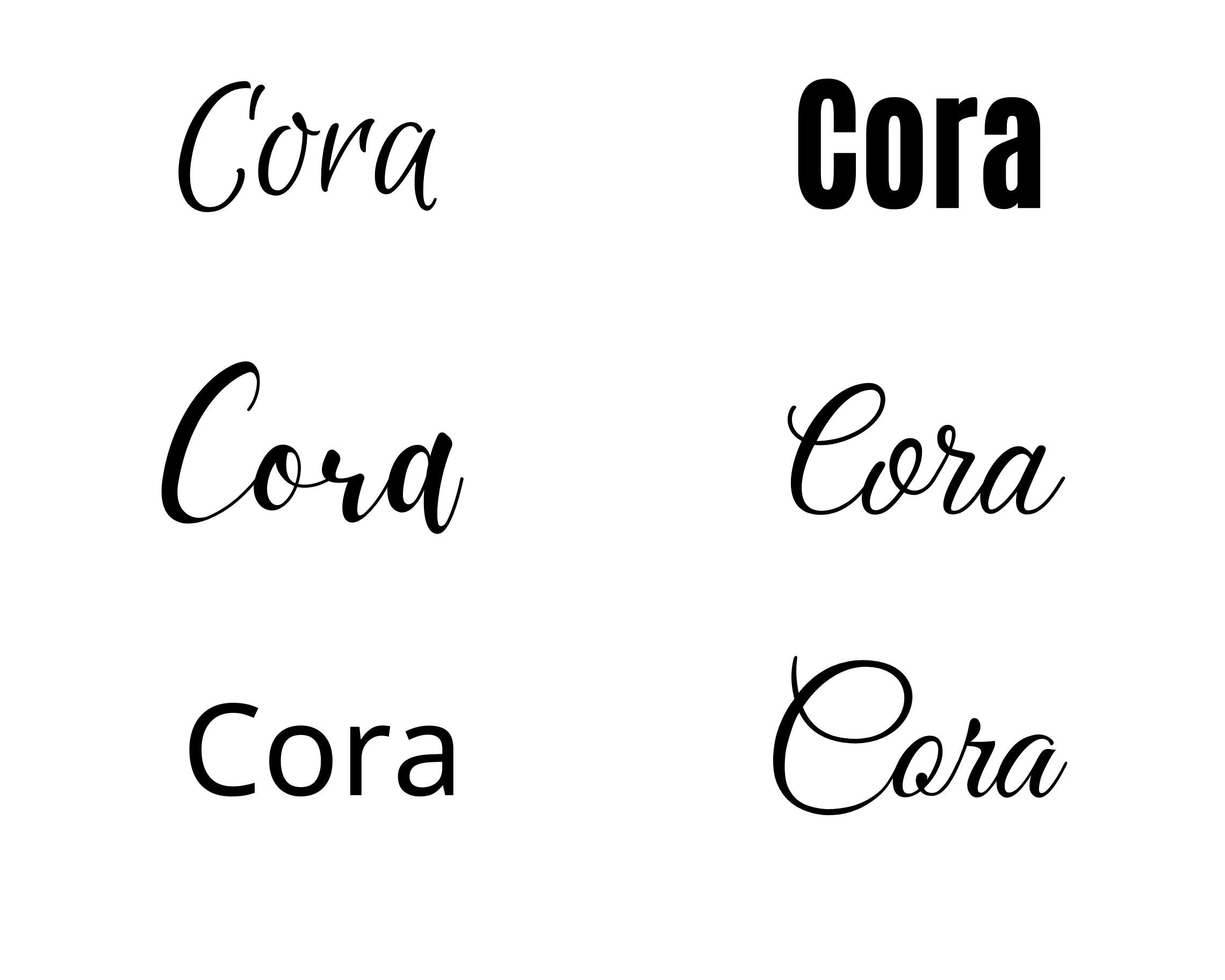 Cora Svg , Cora Baby Name Svg, Cora Wedding Name Svg - Etsy