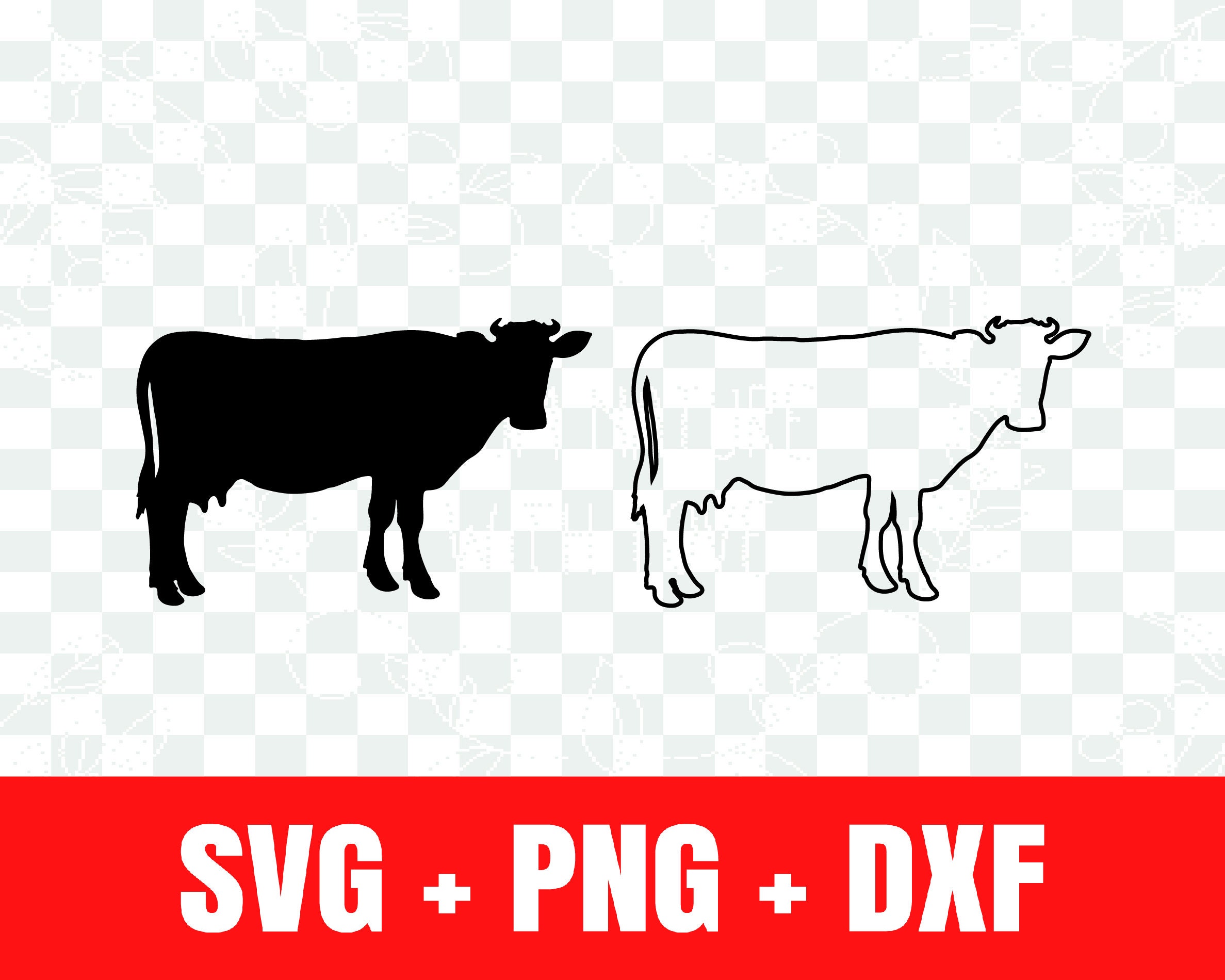 Silueta de vaca svg Contorno de vaca svg - Etsy España