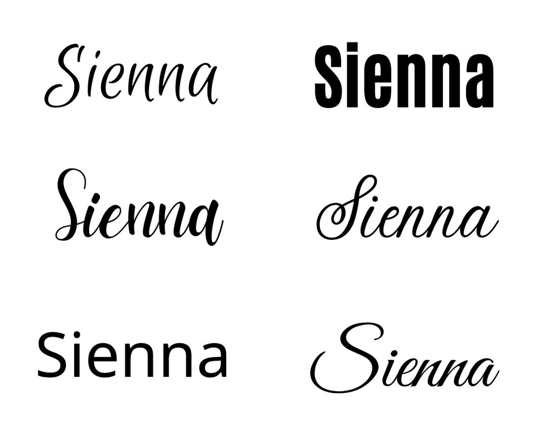 Sienna Svg , Sienna Baby Name Svg, Sienna Wedding Name Svg - Etsy