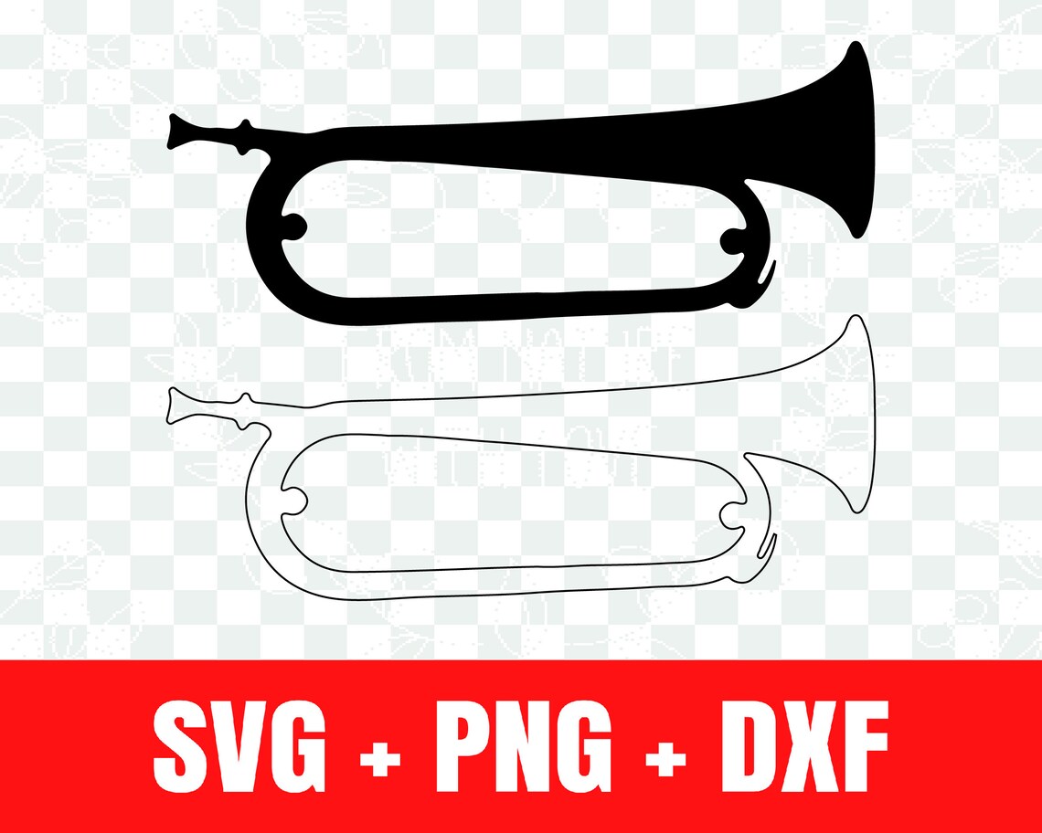 Bugle Silhouette Svg Bugle Outline Svg - Etsy