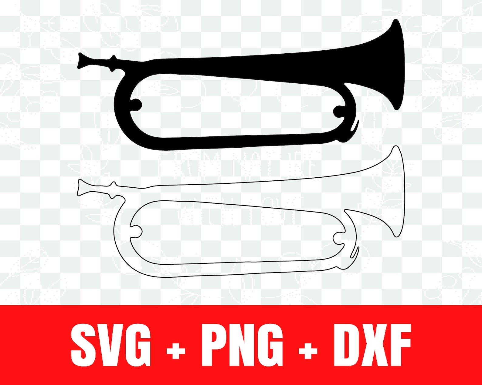 Bugle Silhouette Svg , Bugle Outline Svg - Etsy