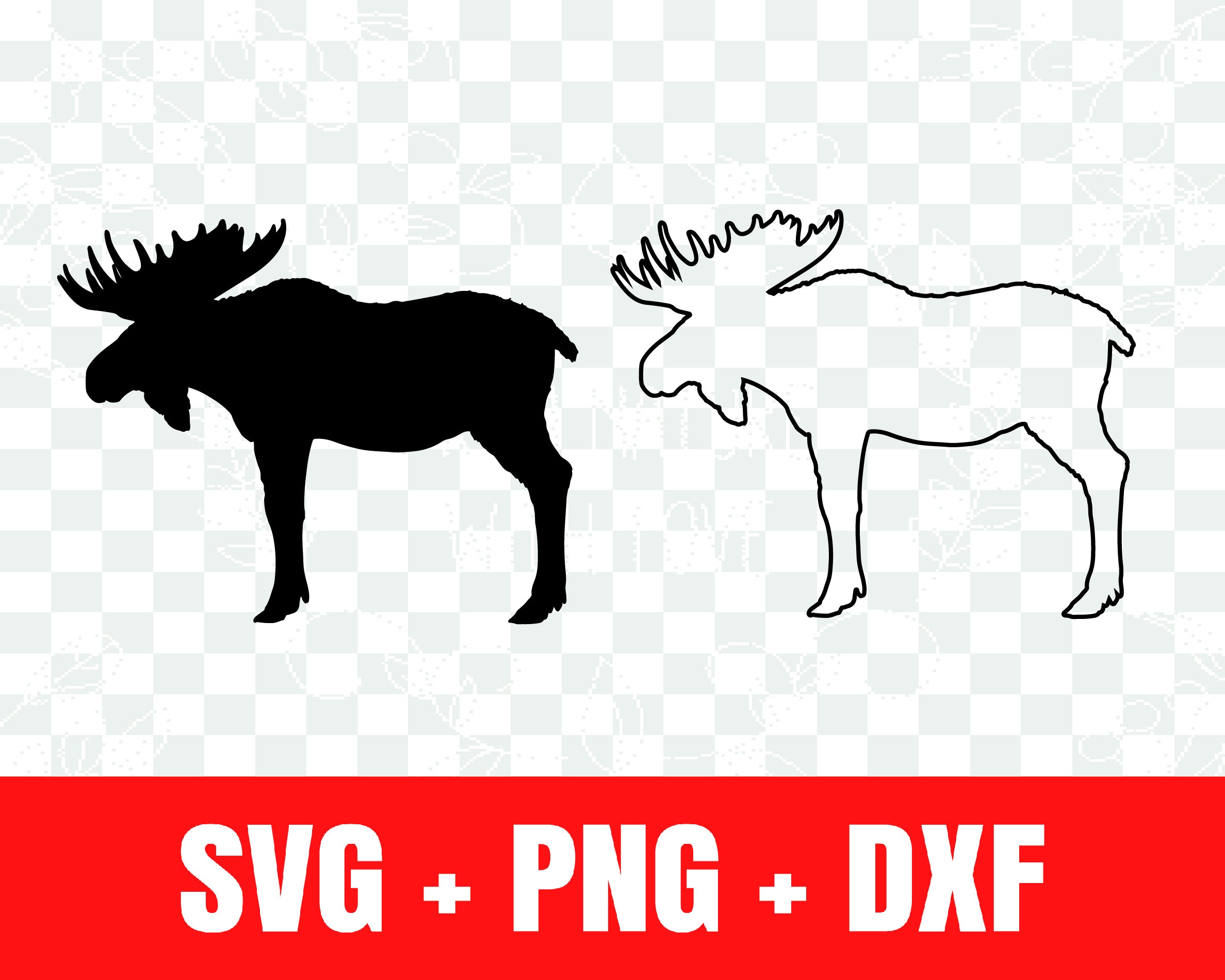 Moose Silhouette Pattern